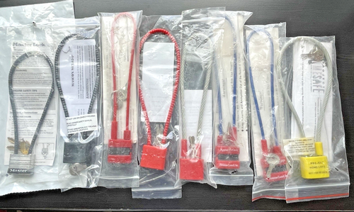 GUN LOCKS LOT OF 8 W/ KEYS STEEL CABLE LOCK SAFETY FIRST STORAGE ALL ...
