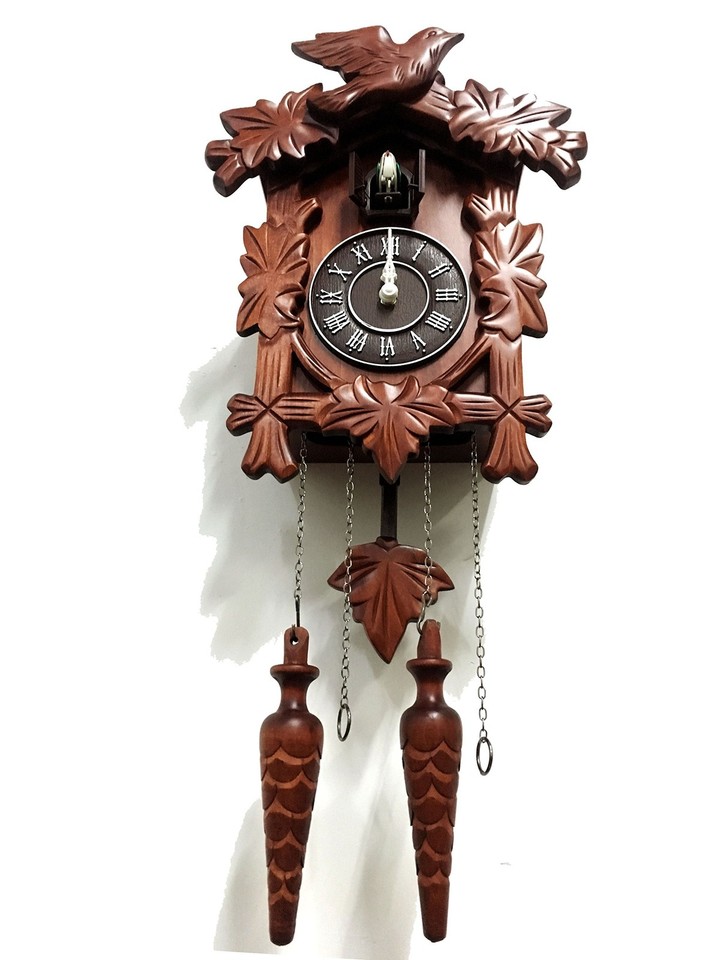 Cuckoo Clock Vintage Large Wooden Wall Clock Handcrafted 13x9.5 Inch ...