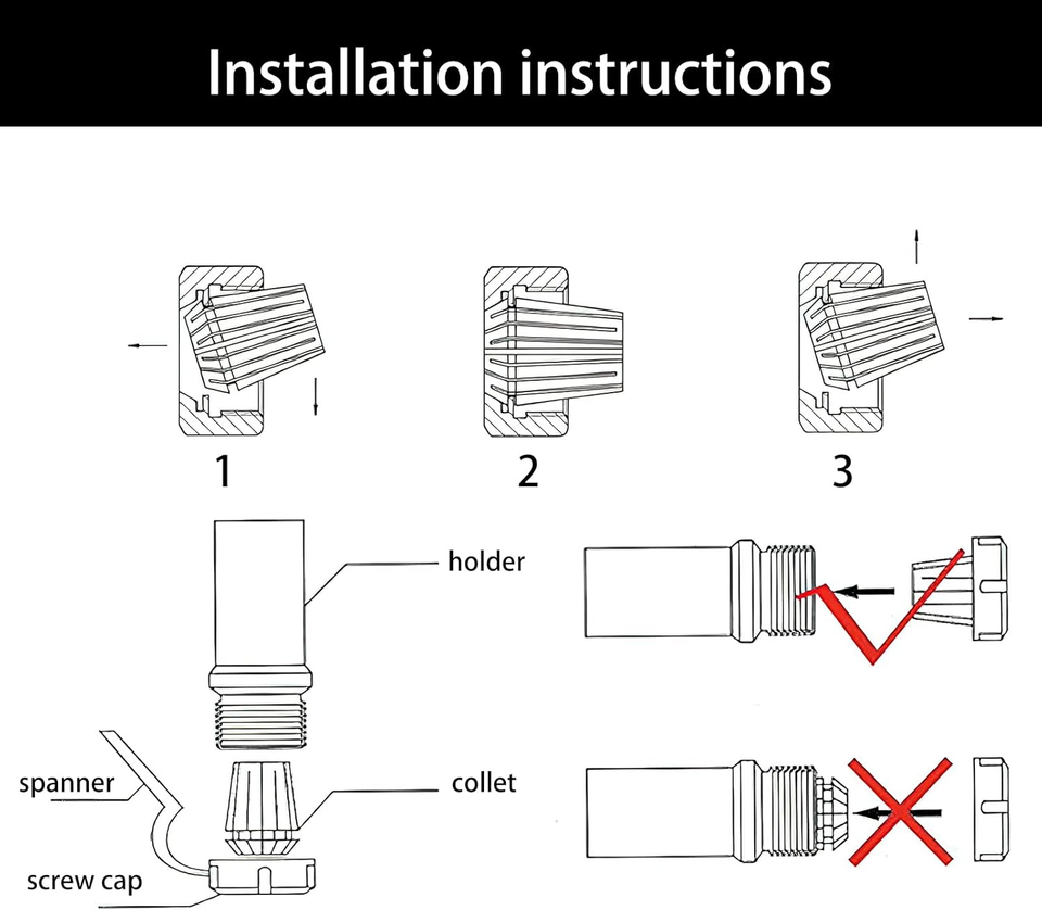 HOZLY MT2 ER32UM M10 Morse Taper Collet Chuck - MT2 Spring Collet Chuck ...