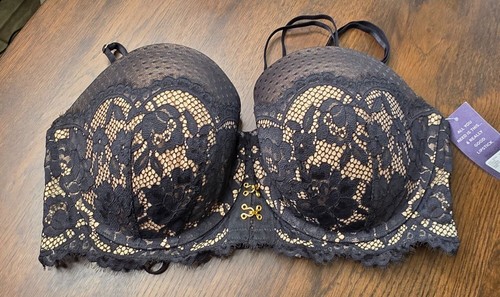 Cacique black and pink lace boost bra 36DDD NWT New | eBay