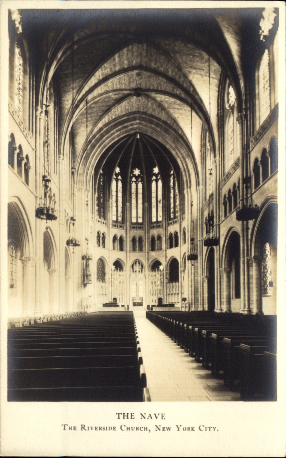 RPPC Nave in Riverside Church NYC formerly Park Avenue Baptist Church ...