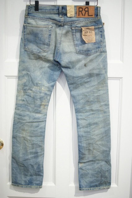POLO RALPH LAUREN DOUBLE RL RRL BOYFIT BOY FIT DISTRESSED DENIM JEANS ...