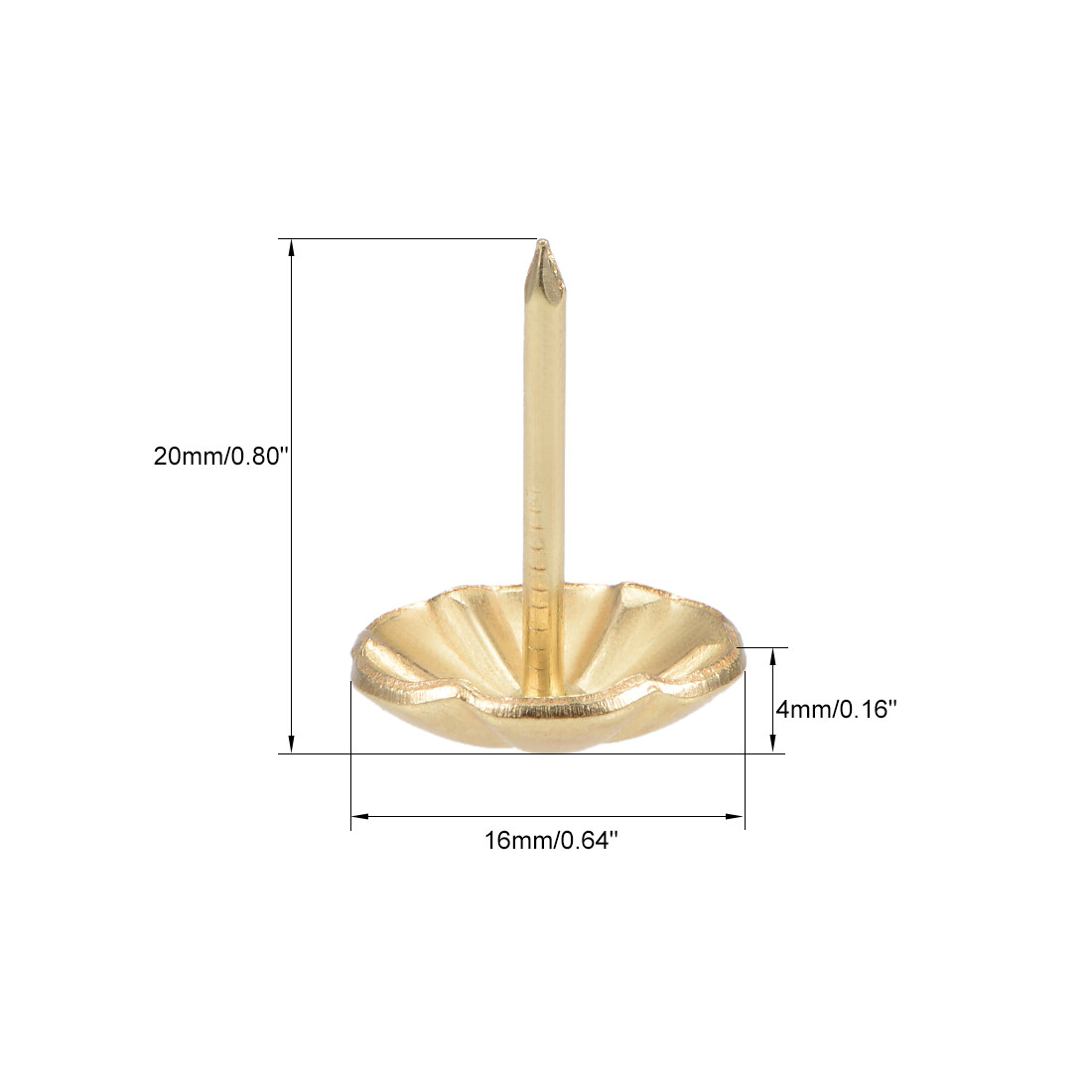 Upholstery Nails Tacks 16mm Head Dia 20mm Length Golden 25 Pcs | eBay