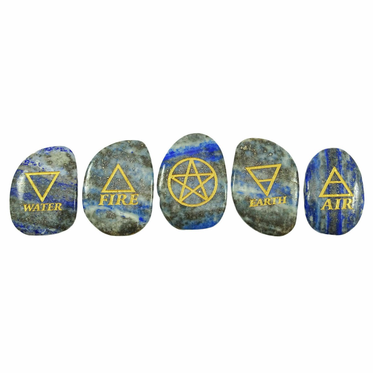 Wiccan Element Symbols 4 Black Onyx Oval Stones Elements Symbols