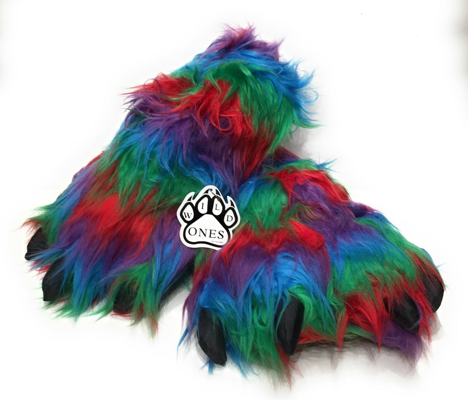 Wild Ones Furry Animal Claw Slippers for Toddlers, Kids and Adults | eBay