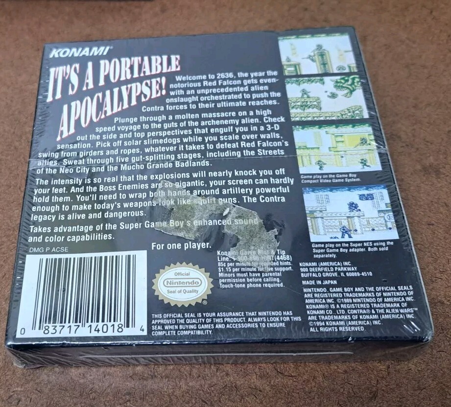 Contra: The Alien Wars (Nintendo Gameboy, 1989) Authentic New Sealed | eBay