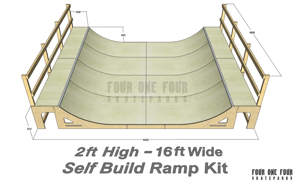 2ft High Mini Ramp Kit - Self Build Skate Ramp Halfpipe - DIY, BMX ...