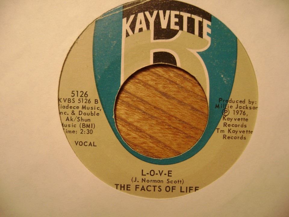 KAYVETTE 45 RECORD/ FACTS OF LIFE/ Caught In The Act /L-O-V-E/ VG SOUL ...