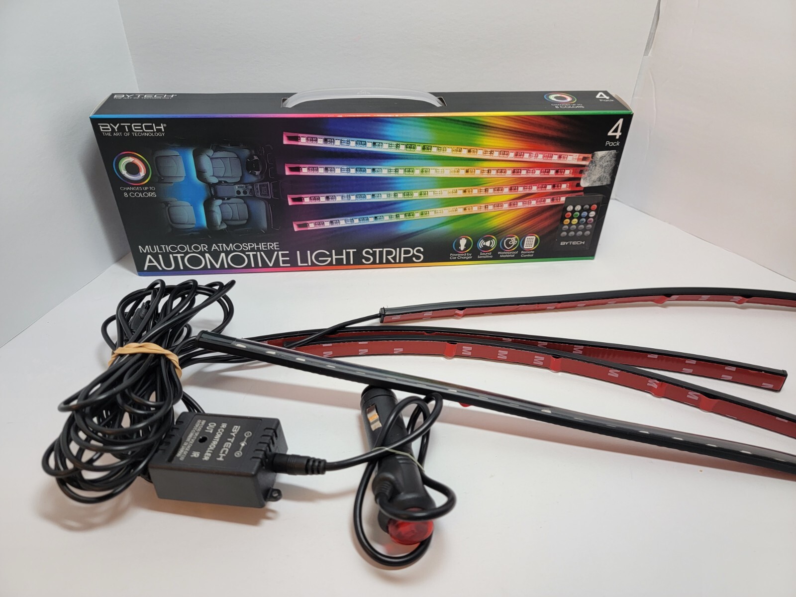 Bytech 4 PK Multicolor Atmosphere Automotive Light Strips Changes up to ...