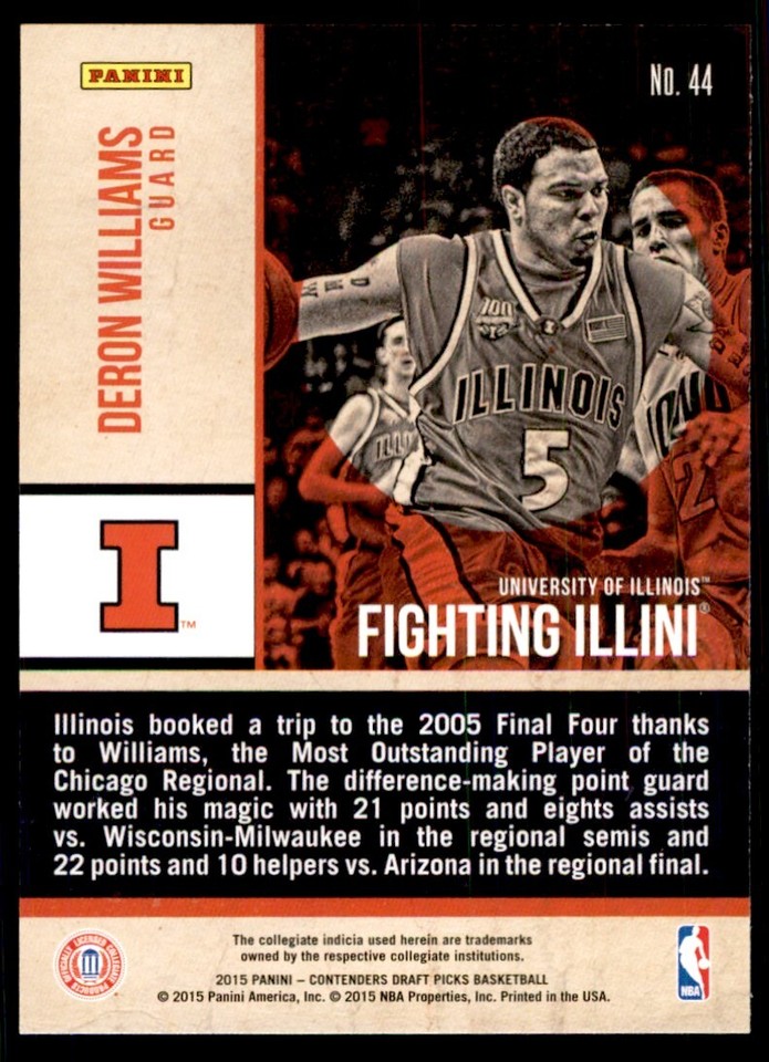 2015-16 Panini Contenders Draft Picks; Deron Williams Basketball Cards ...