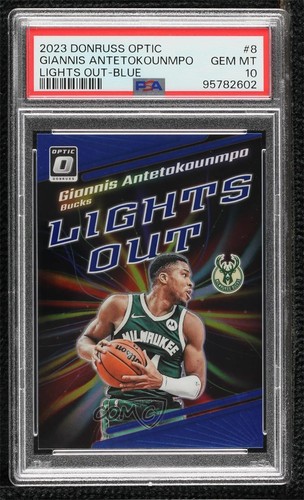 2023 Donruss Optic Lights Out Blue Prizm 39/49 Giannis Antetokounmpo #8 ...
