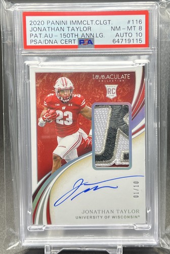 2020 Panini Immaculate Collegiate #116 Jonathan Taylor RPA Auto RC 1/10 ...