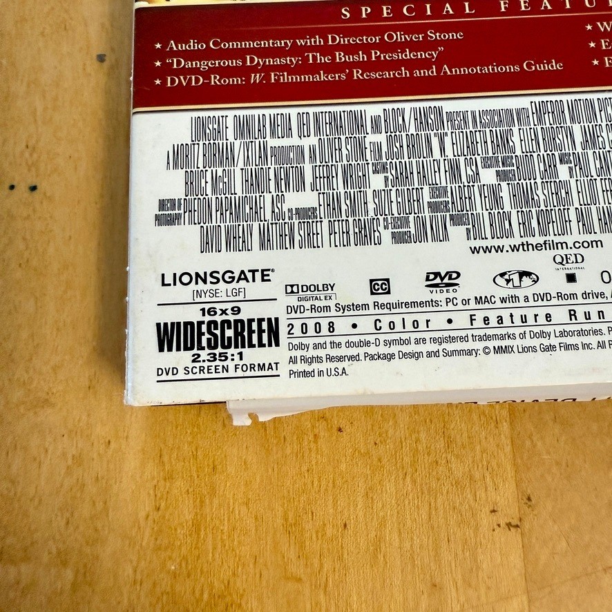 W. (DVD, 2008) – Widescreen 16x9 – Open Box / Disc Like New / Original ...