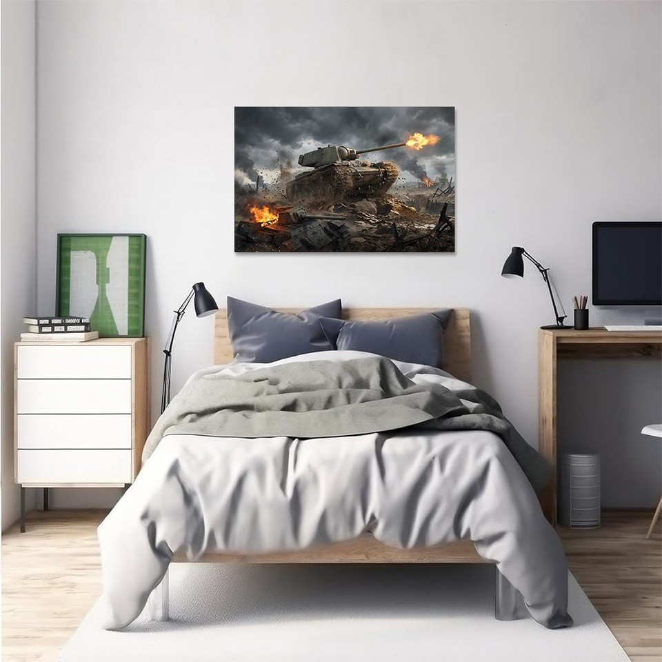 Dynamic Military Battle Tank Canvas Prints World War II Wall Art Combat ...