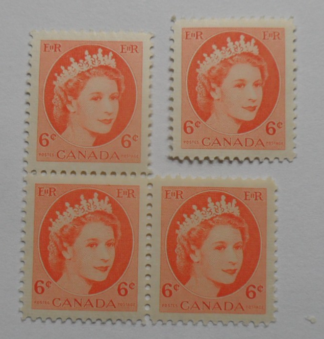 STAMPMART : CANADA 1954 SC#337-342 QUEEN ELIZABETH II 6v MNH BLOCK ...