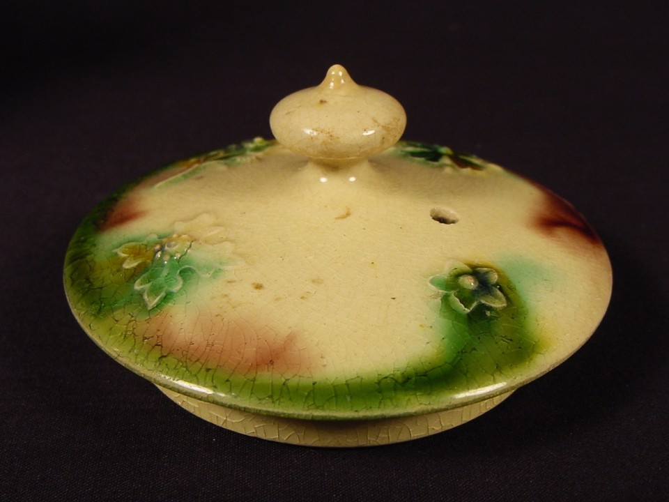 VERY RARE 1750s WHIELDON WARE TEAPOT GREEN & BROWN GLAZE LIGHT YELLOW ...