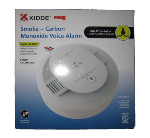Kidde Smoke + Carbon Monoxide Voice Alarm Detector Hardwired Battery ...
