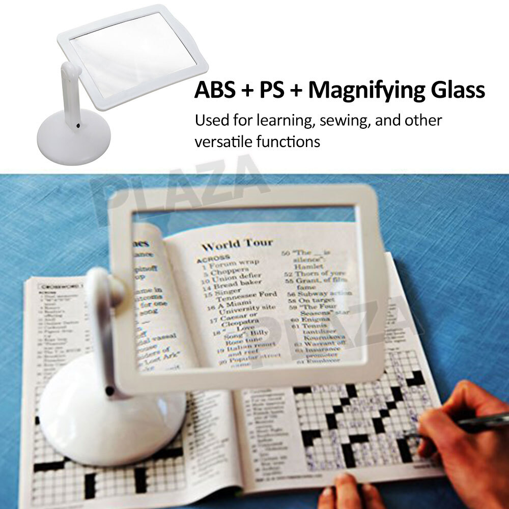 Desk Magnifier Magnifying Glass Holder LED Light Tool Large Lens ...