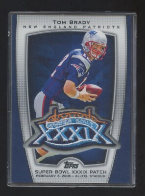 2010 TOPPS Tom Brady SUPER BOWL PATCH LOGO FEBRUARY 6, 2005 ALLTEL ...