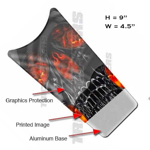 Aluminum | Gas Tank Dash Console Insert for Harley Touring SKULL REAL ...
