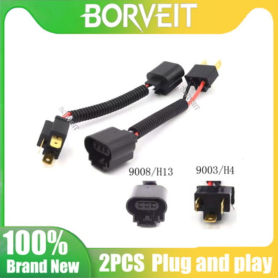 Conversion Wire 9003 HB2 H4 TO 9008 H13 Two Harness Head Light Bulb ...