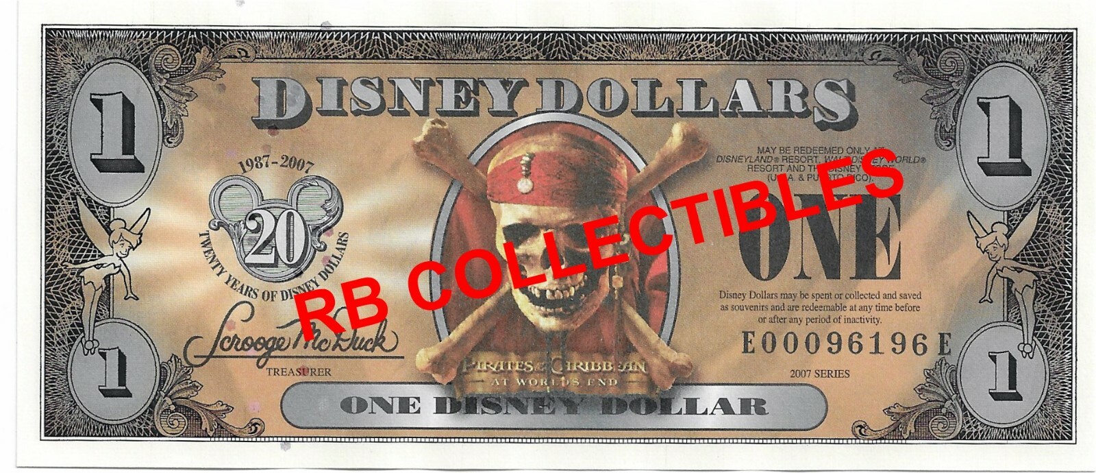 Disney Dollar $1 - Pirates of the Caribbean - 2007 - Series E - Mint | eBay