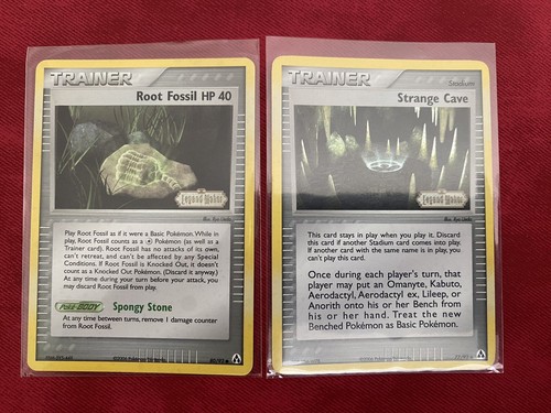 TRAINER STRANGE CAVE/Root fossil HP 40 Pokemon Card 77/80 Holo 2006 TCG ...