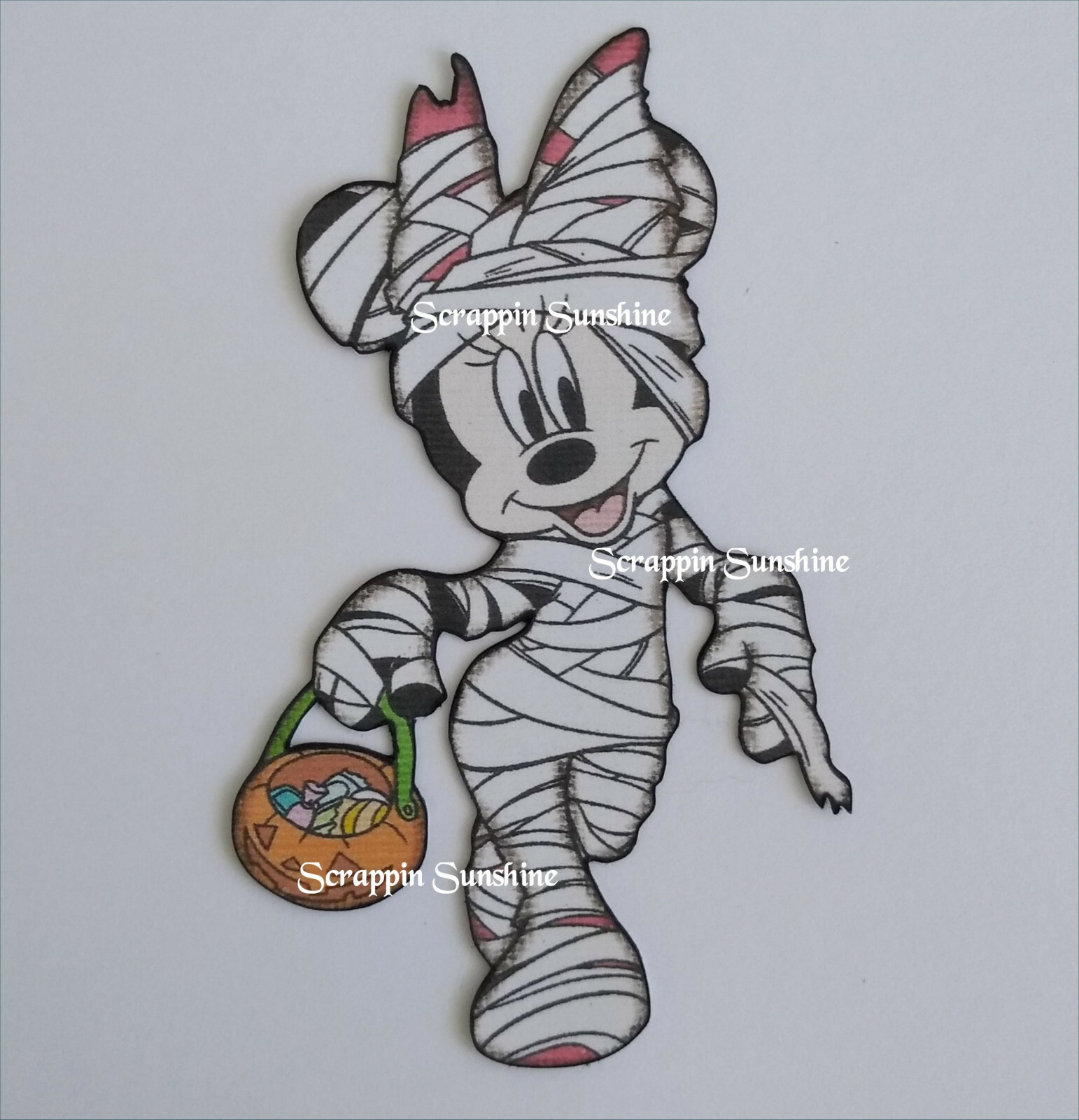 DISNEY Halloween Minnie in Mummy Costume Printed Scrapbook Paper Piece ...