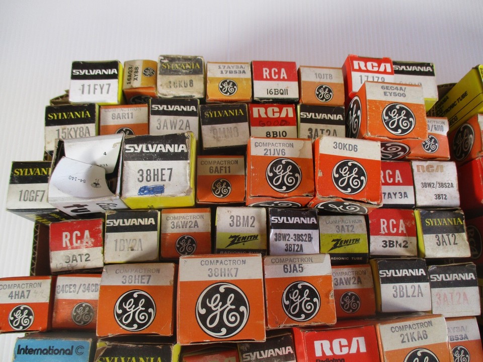 Lot of 100 Compactron Vacuum Tubes RCA GE Sylvania NOS and Used ...