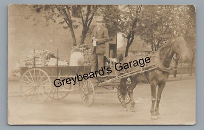 RPPC Occupational HUCKSTER Horse Drawn Wagon ROCHESTER? IN Real Photo ...