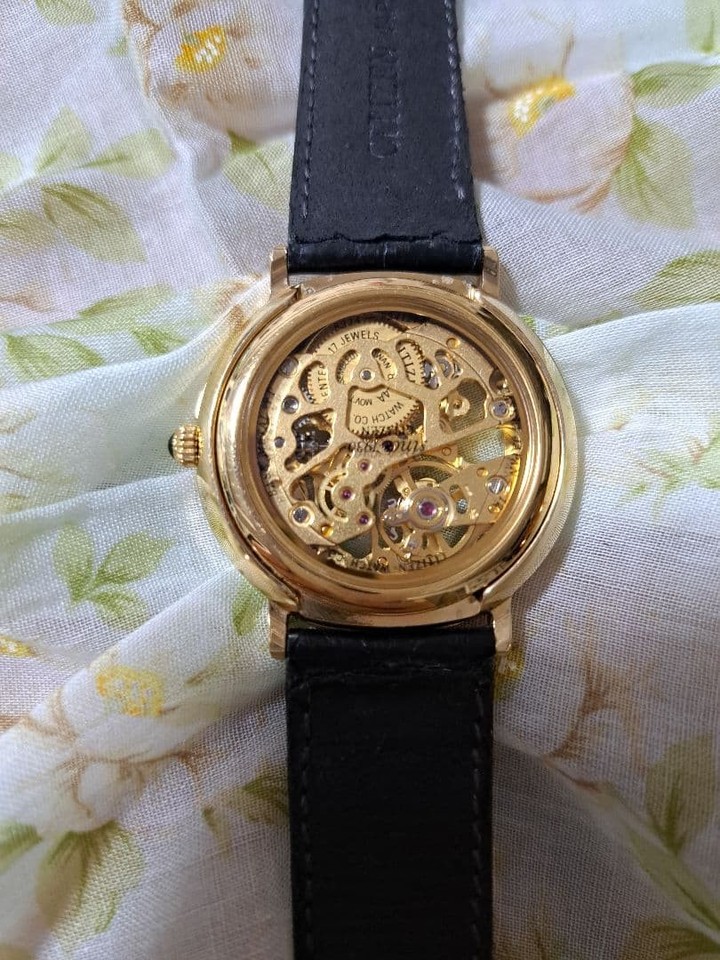 Citizen Vintage 17jewels Gold Skelton Black Belt Manual Winding Mens ...