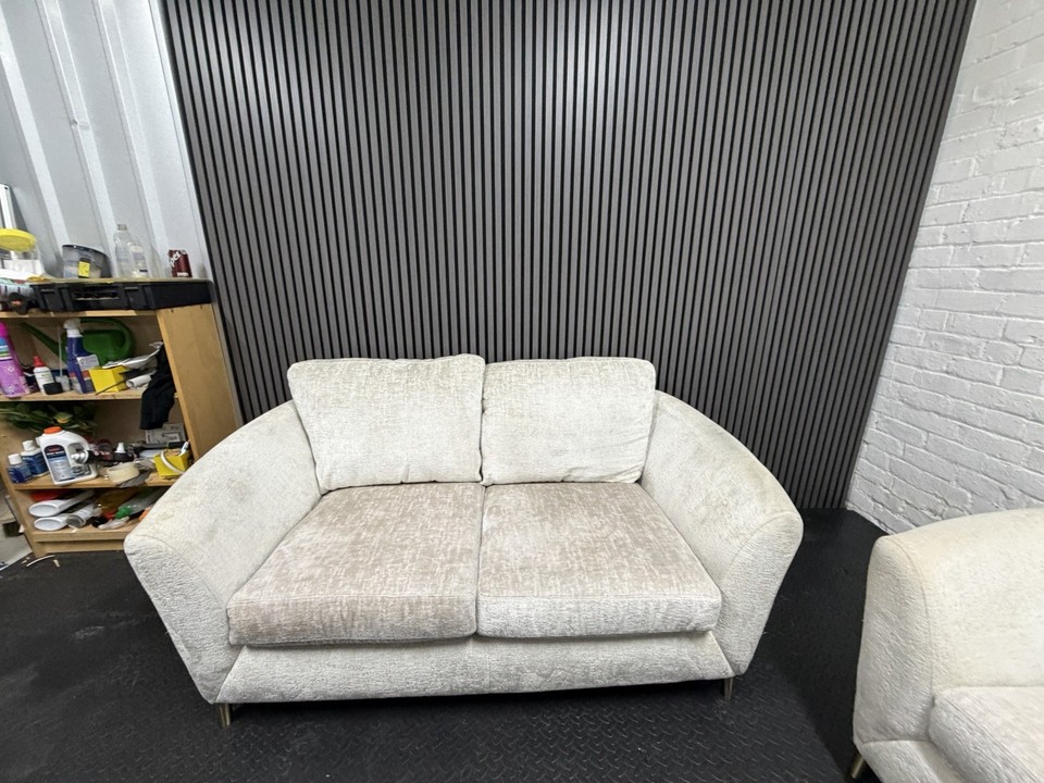 SCS Cream 3 & 2 Seater Sofa Set Excellent Condition with Metal Legs and ...