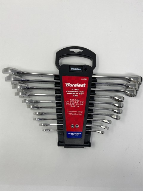 Duralast SAE Combination Wrench Set 10 Piece 64-025 1/4'' - 7/8'' for ...