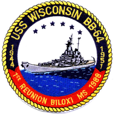 BB-64 USS Wisconsin Patch 1st Reunion Biloxi MS 1988 | eBay