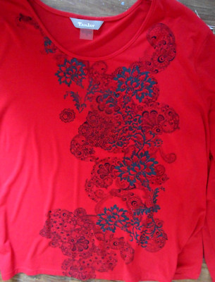 Tan Jay Brand Blouse Womens Plus Size 1X Long Sleeve Round Neck Knit ...