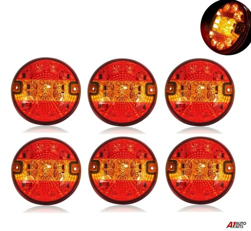 6x 5.5" Rear Round Hamburger Led Tail Lights Lamp Flush Fit Slim ...