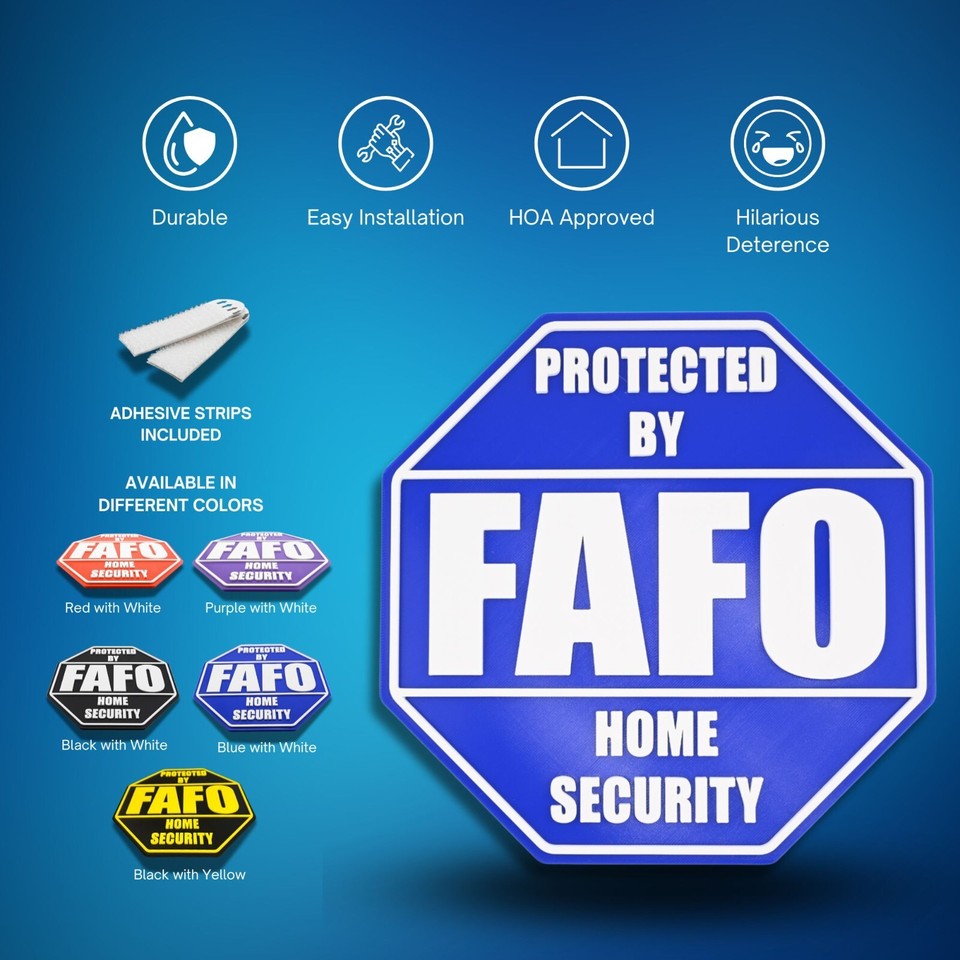 Protected by FAFO Home Security Collectible Gift Wall Sign - (8.25" x 8 ...