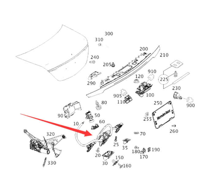 1 pcs Rear Tailgate Lock Actuator For Mercedes-Benz R231 SL550 2013 ...