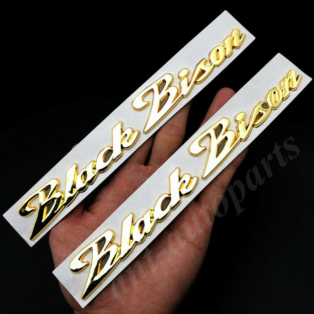 2x Golden Metal Red Black Bison Wald Style Car Rear Emblem Badge Decal ...