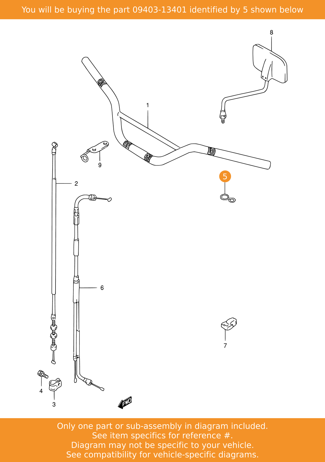 SUZUKI Guide, Clutch Cable, 09403-13401 OEM | eBay