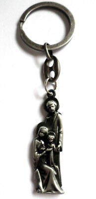 Religieux Métal Clé Anneau Breloque Amulette Sainte Famille Porte-Clés ...