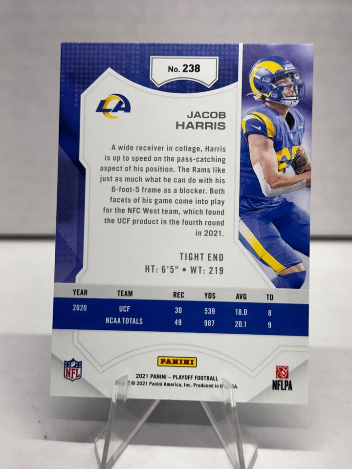 2021 Panini Playoff Kickoff Football #238 Jacob Harris RC Los Angeles ...