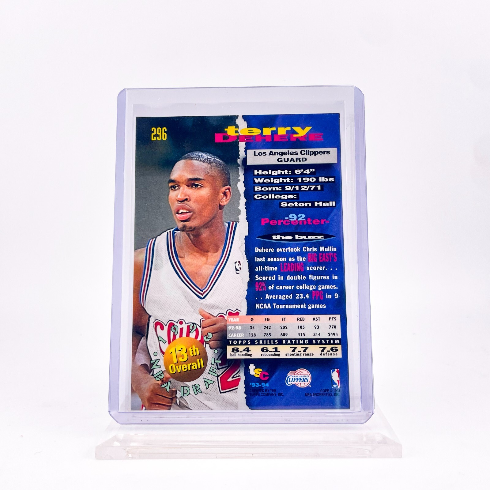Terry Dehere Rookie - 1993-94 Topps Stadium Club - LA Clippers | eBay