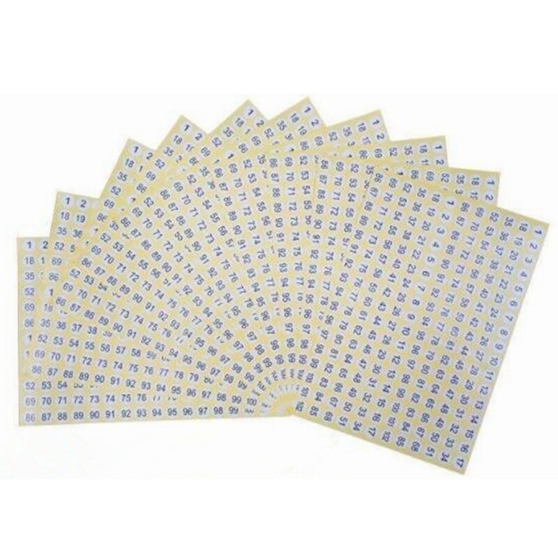 15 Sheets Round Sticky 1-102 Numbers Stickers Small Garment Numbered ...