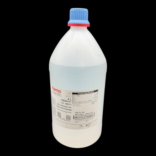 Thermo Scientific™ 80% Ethanol, T08204K7, Molecular Biology Grade, 4 ...