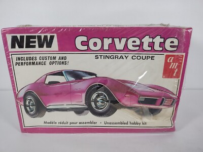 Corvette Stingray Coupe AMT 1:25 Model Kit T468 Sealed Box - Box ...