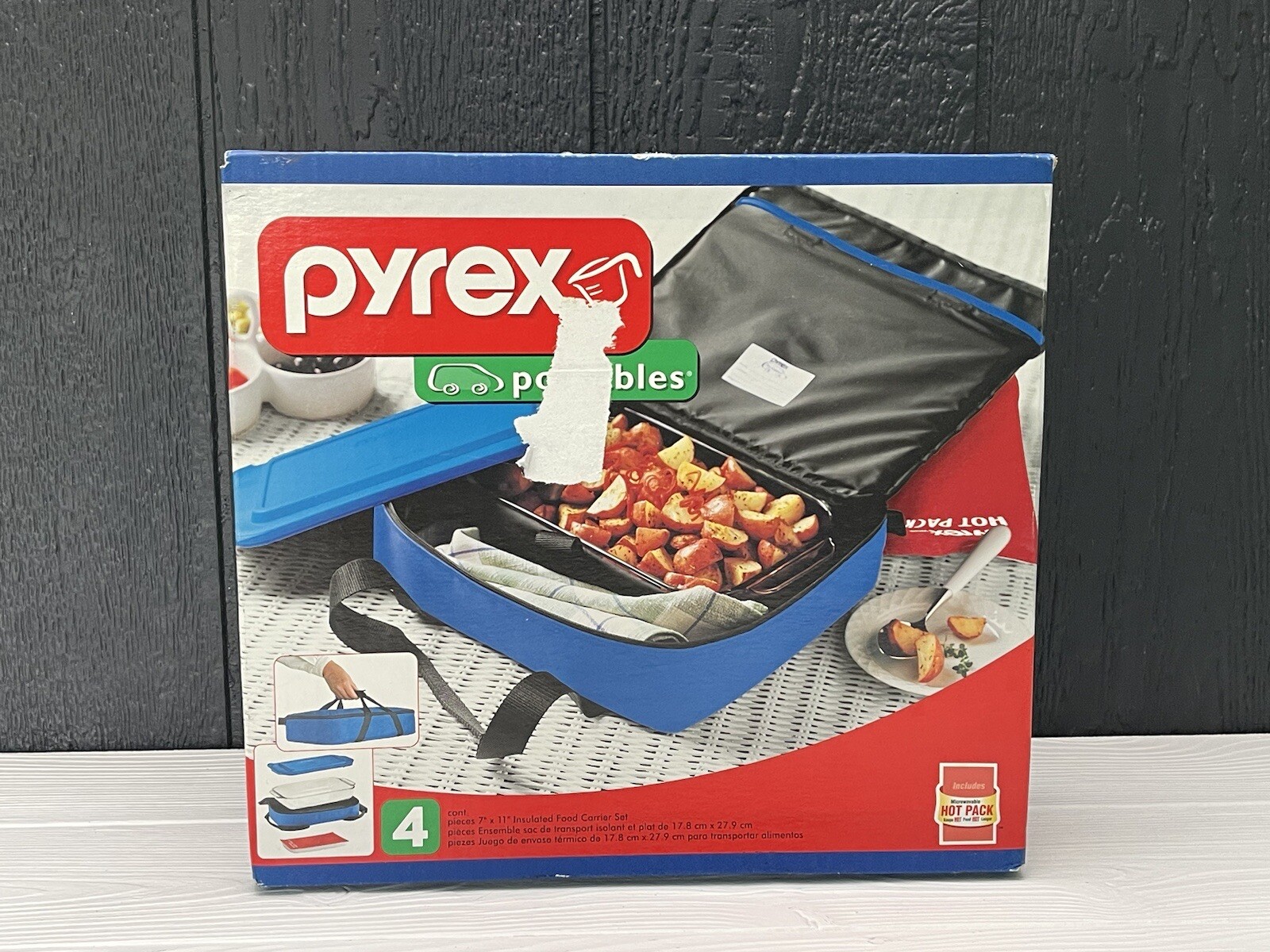 Pyrex Portables NEW in BOX 7x11 Insulated Food Carrier Set 2001 Sealed ...