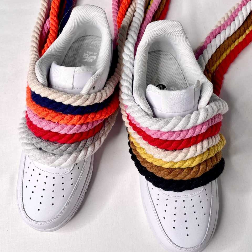 Chunky Rope Laces 8mm for Af1 | Thick Twisted Cotton Shoelaces | FAST ...