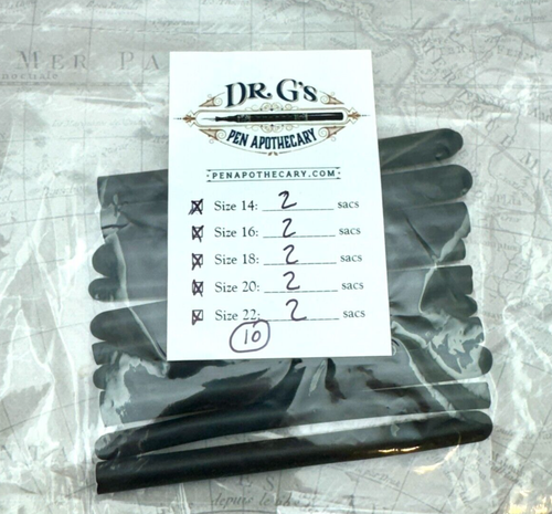 Fountain Pen Rubber Ink Sac Bladder 10 sac assortment 2 each size 14 16 ...