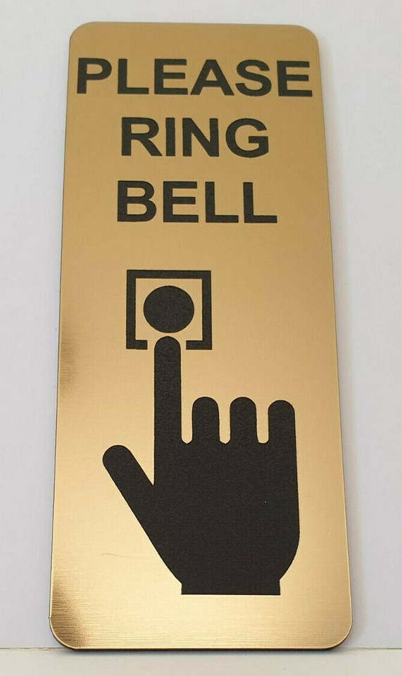 Please Ring Bell Sign Plaque Door Doorbell Buzzer Push Button Intercom ...